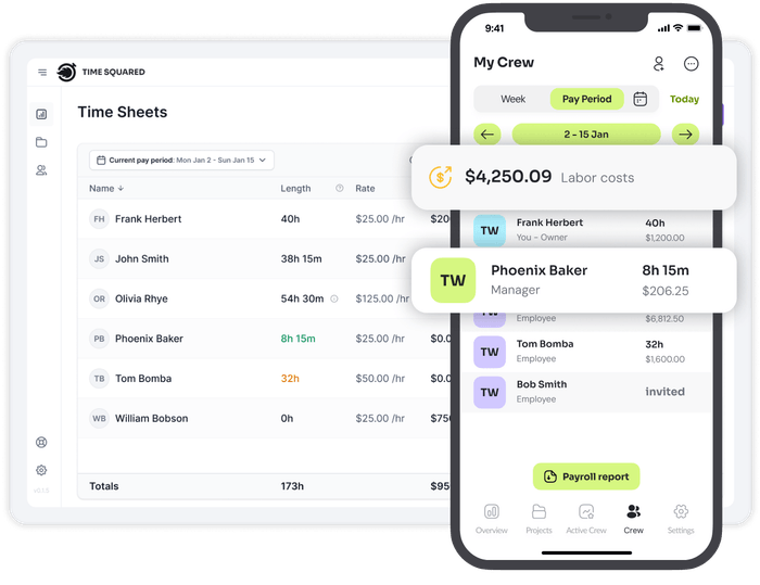 Time Squared Time Clock