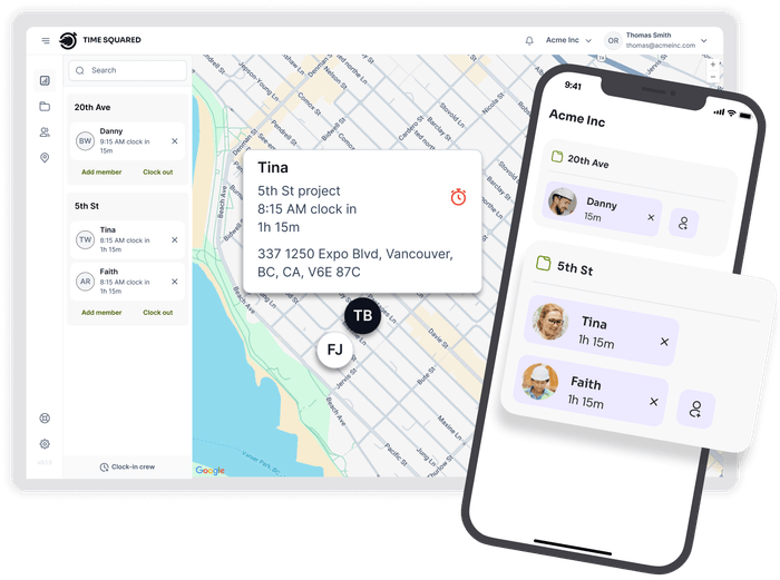 Time Squared Time Clock